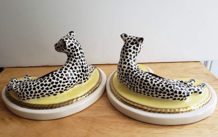 Jeanne Reed’s Cheetahs on Cushions Statues – Aunt Gladys' Attic