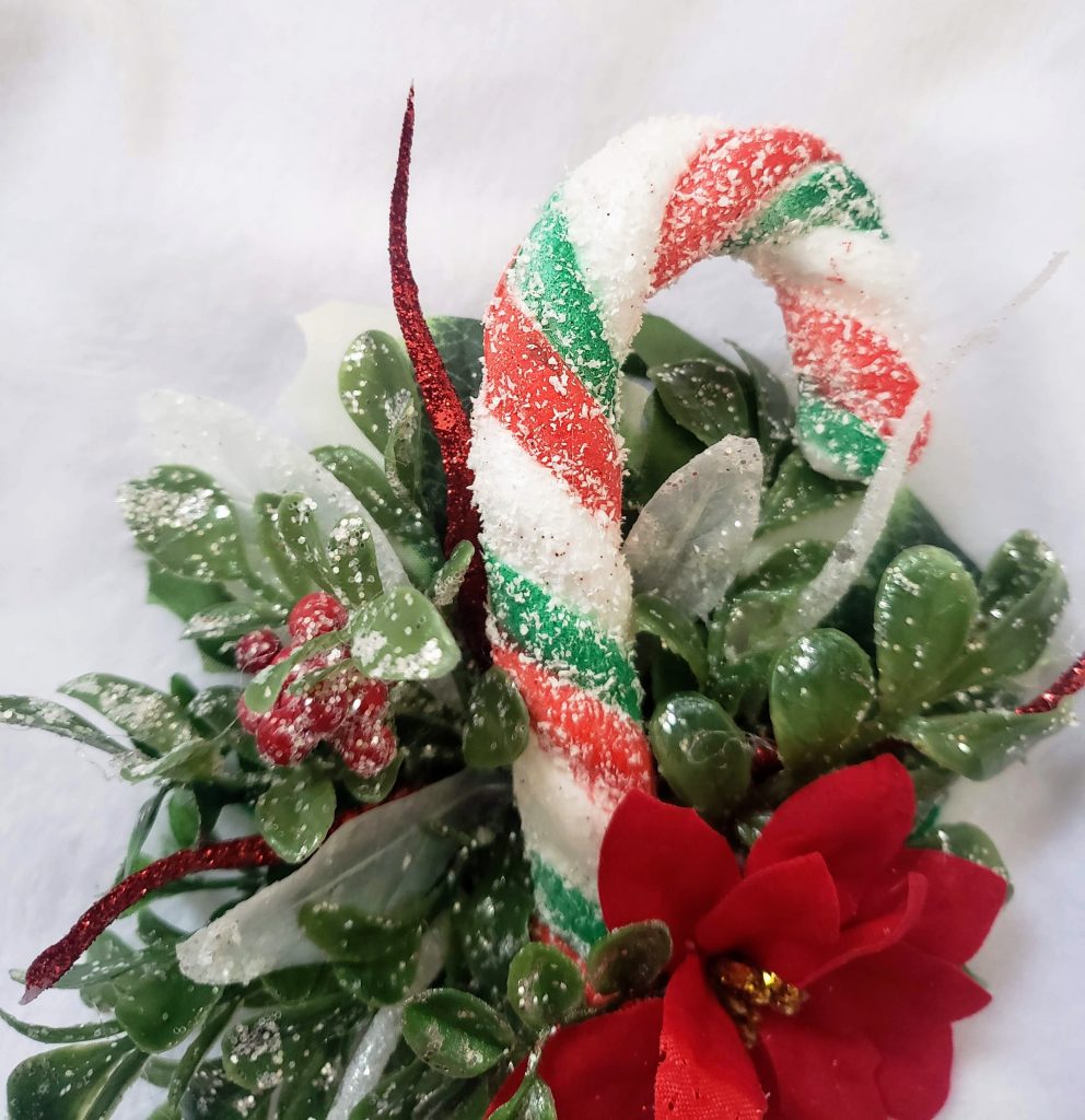 Handcrafted Holiday Poinsettia and Candy Cane Fascinator – Aunt Gladys ...
