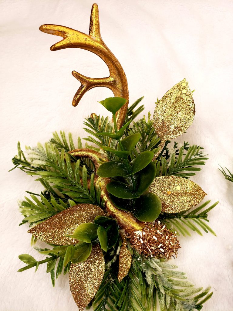 Handcrafted Single Winter Golden Antler Fascinator – Aunt Gladys' Attic
