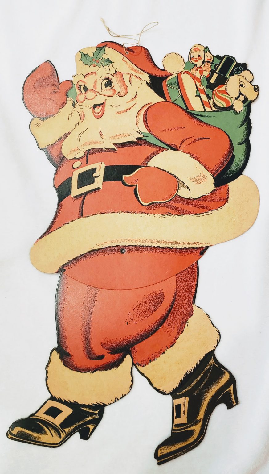 Vintage Santa Cardboard Cut Out with Moveable Legs SOLD – Aunt Gladys ...