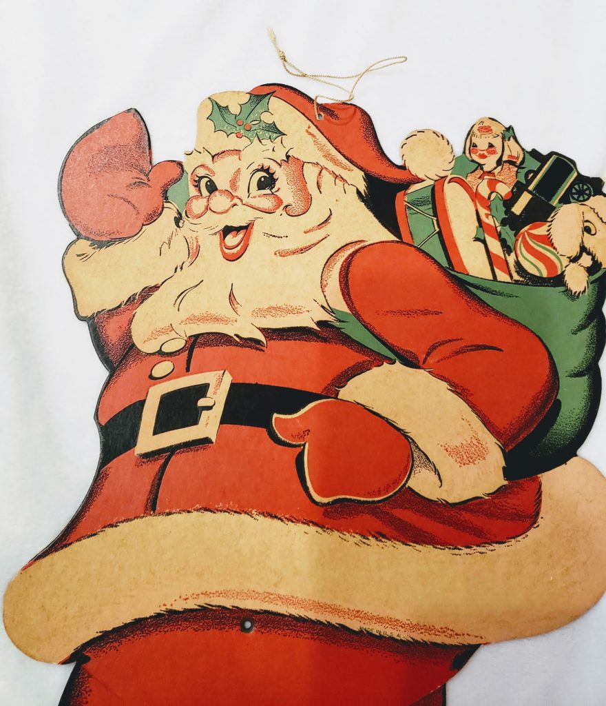Vintage Santa Cardboard Cut Out with Moveable Legs SOLD – Aunt Gladys ...