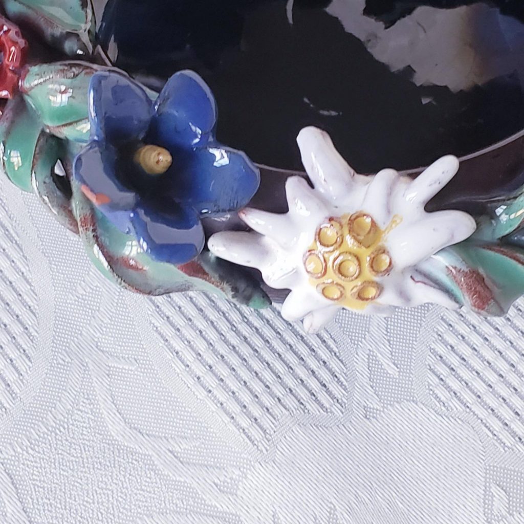 Vintage Liezen Austria Glazed TerraCotta Art Pottery Edelweiss Flower ...